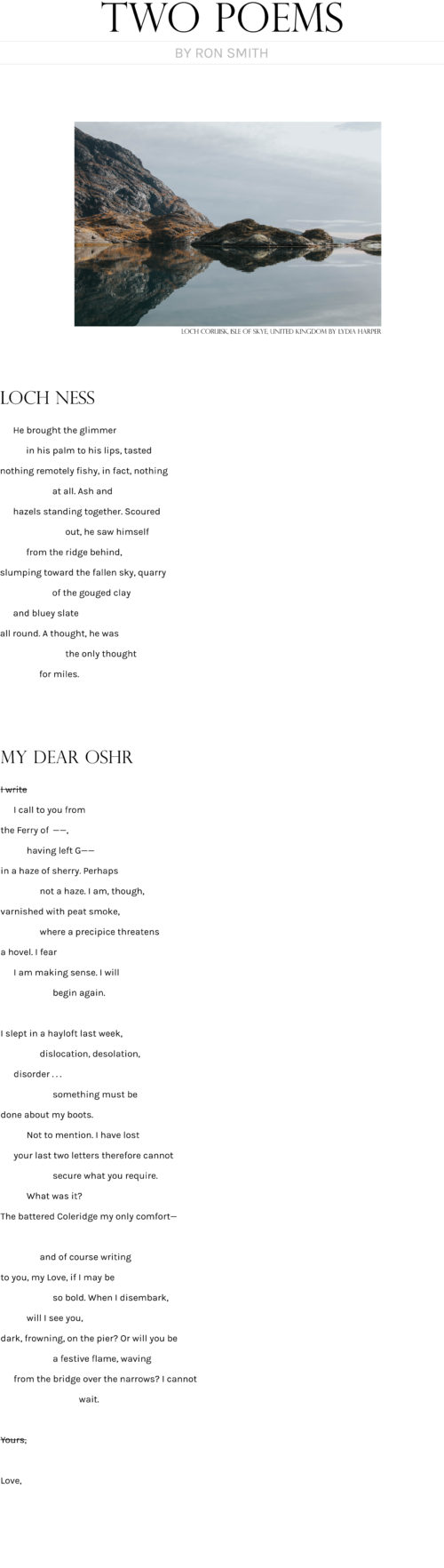 Two Poems by Ron Smith